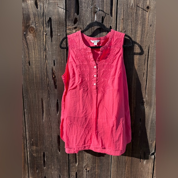 croft & barrow | Tops | Croft Barrow Pink Embroidered Sleeveless Top ...